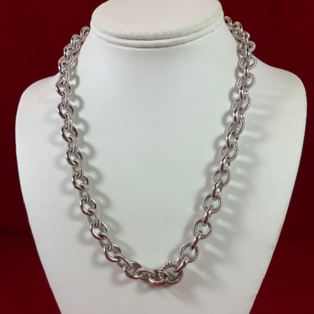Judith Ripka 925 Solid 10mm Heavy Cable Chain 20" - Gem